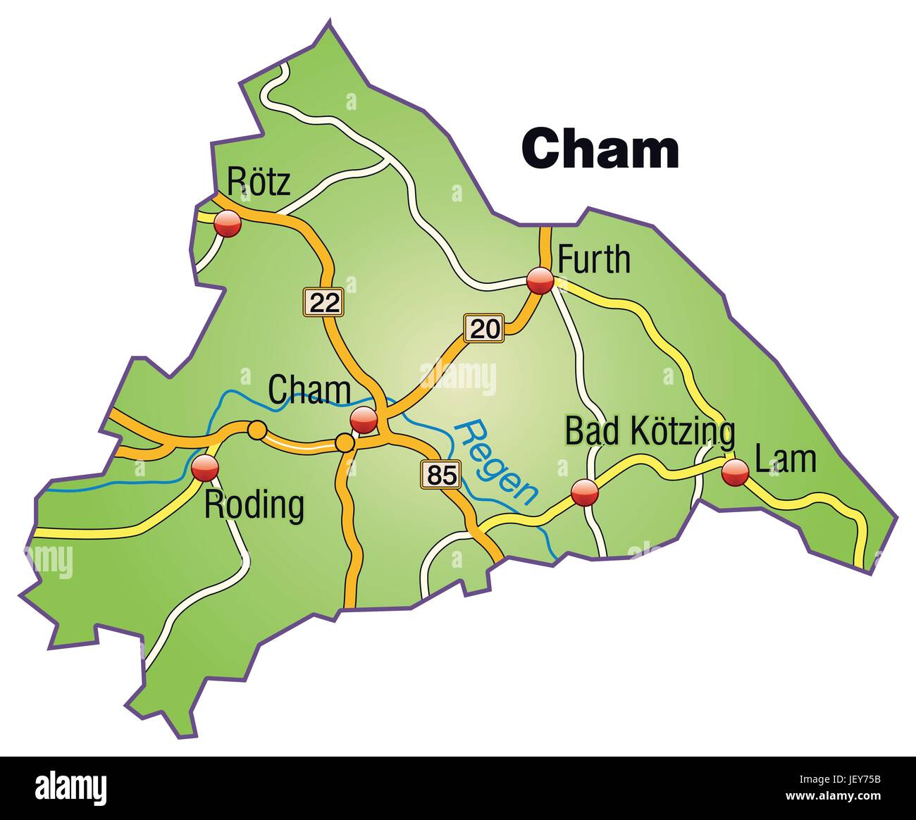 map of cham with transport network Stock Vector Image & Art - Alamy