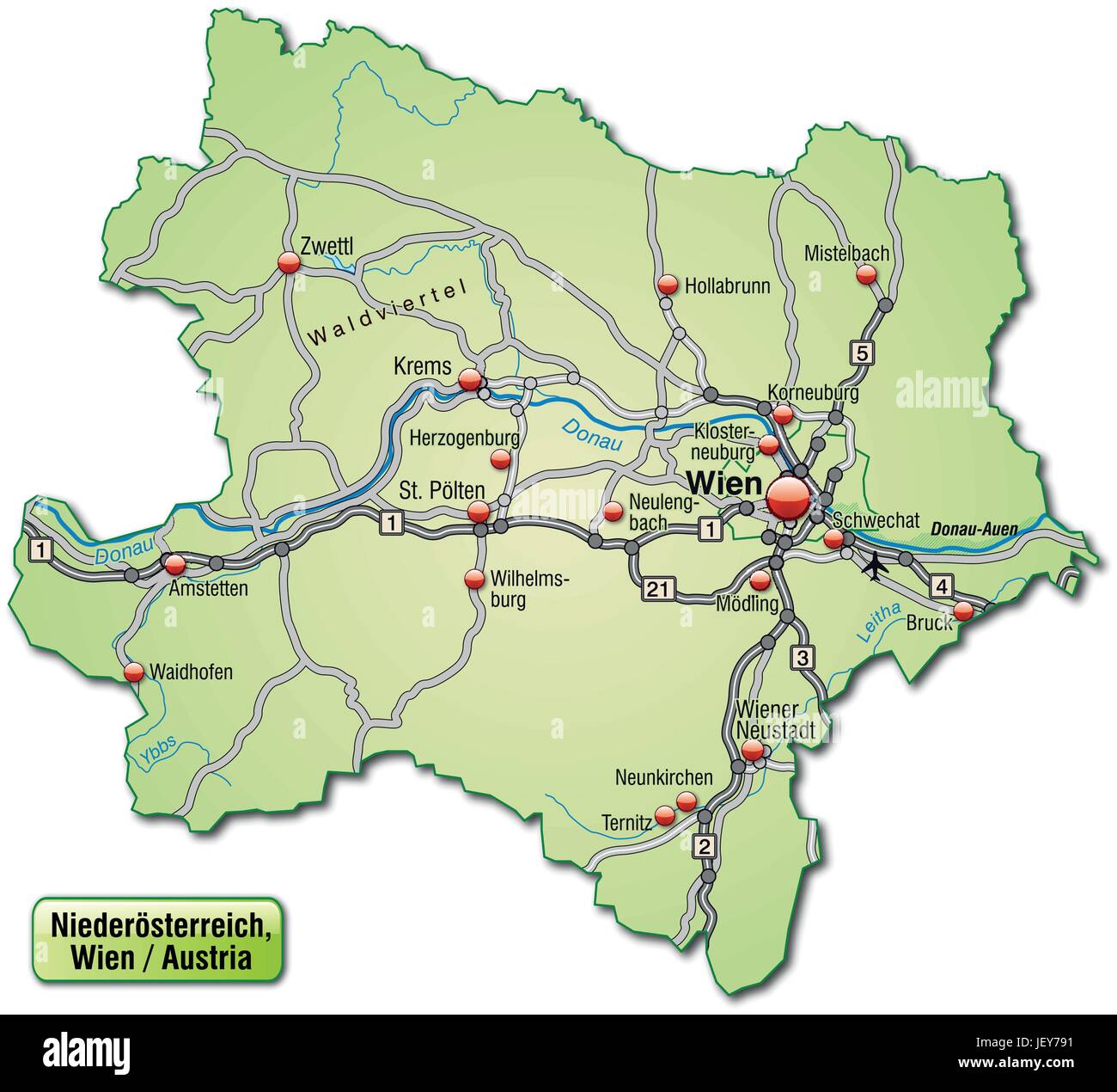 Map of lower austria hi-res stock photography and images - Alamy