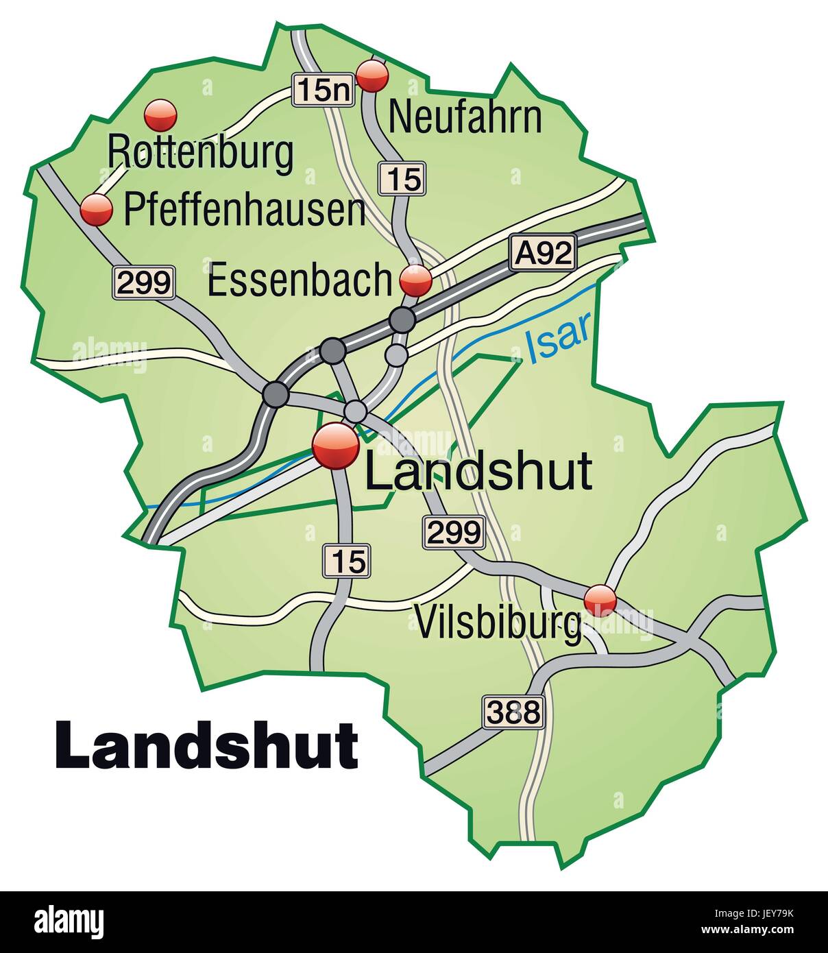 Landshut map Cut Out Stock Images & Pictures - Alamy