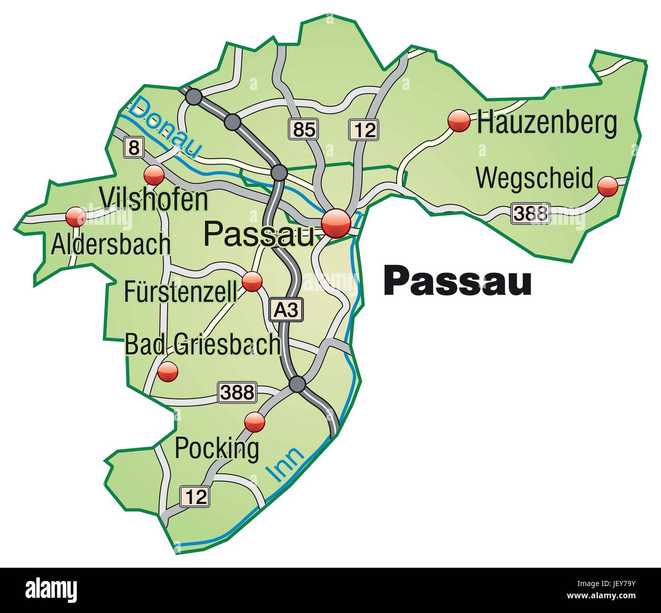 Map of passau Stock Vector Images - Alamy