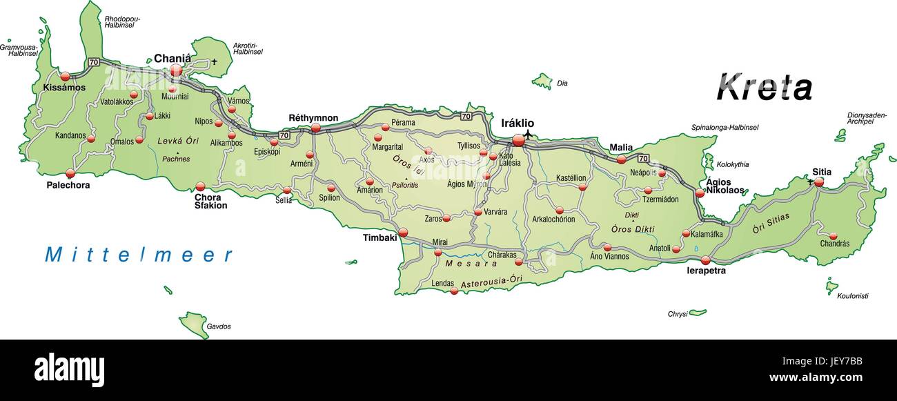 Map of crete hi-res stock photography and images - Alamy