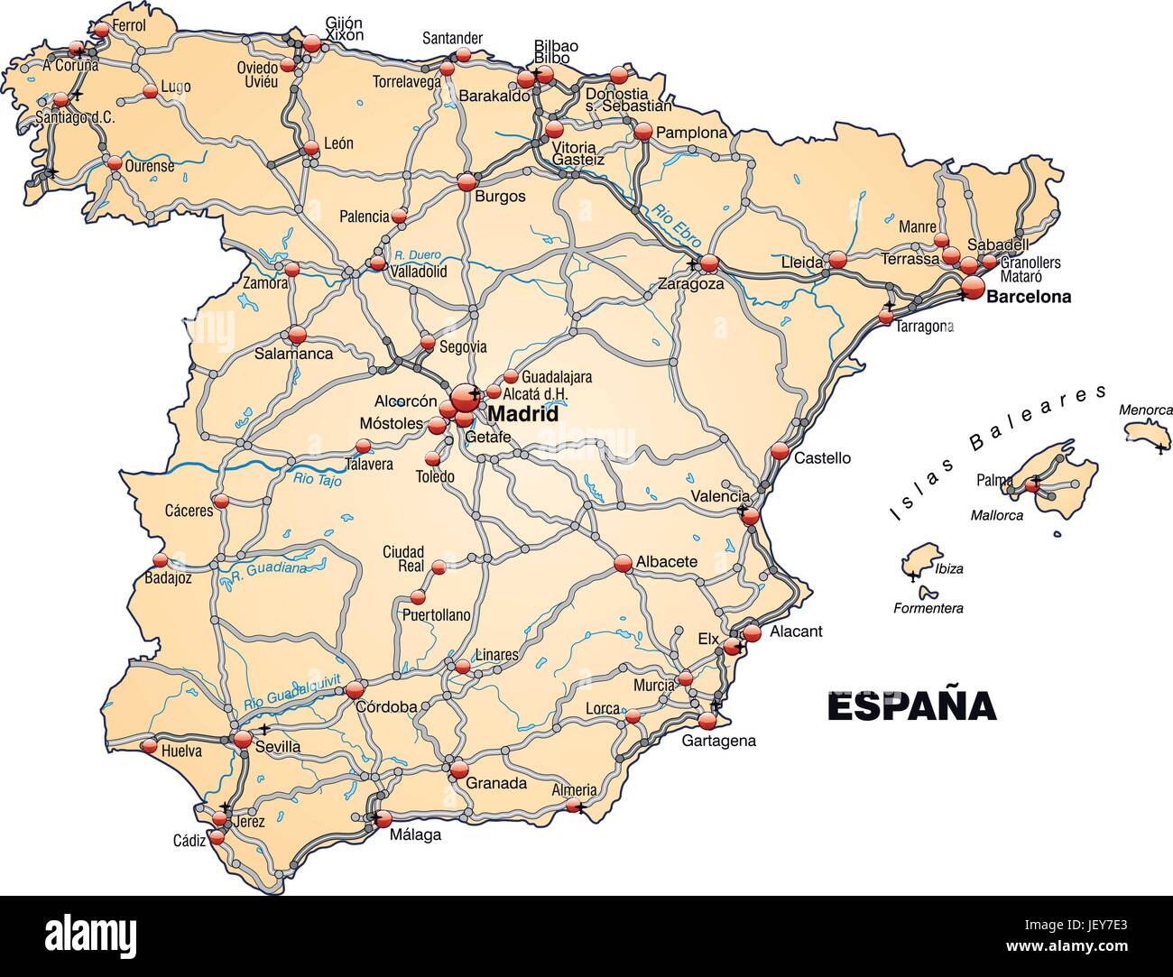 Map of spain hi-res stock photography and images - Alamy