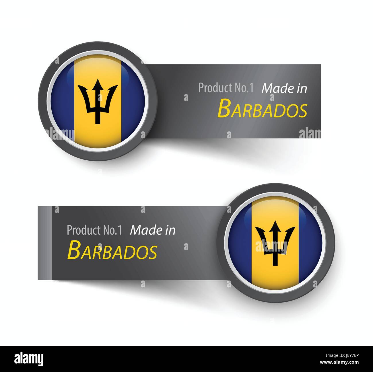 Flag icon and label with text made in Barbados Stock Vector Image & Art ...