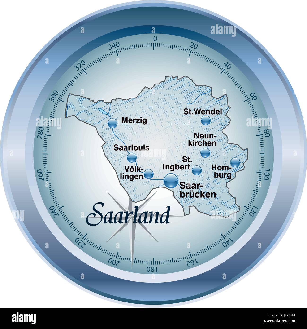 map of saarland as an overview map in blue Stock Vector Image & Art - Alamy