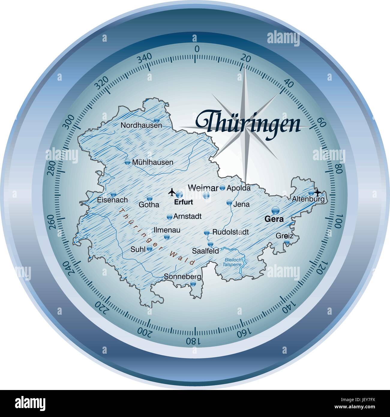 Thuringia map hi-res stock photography and images - Alamy