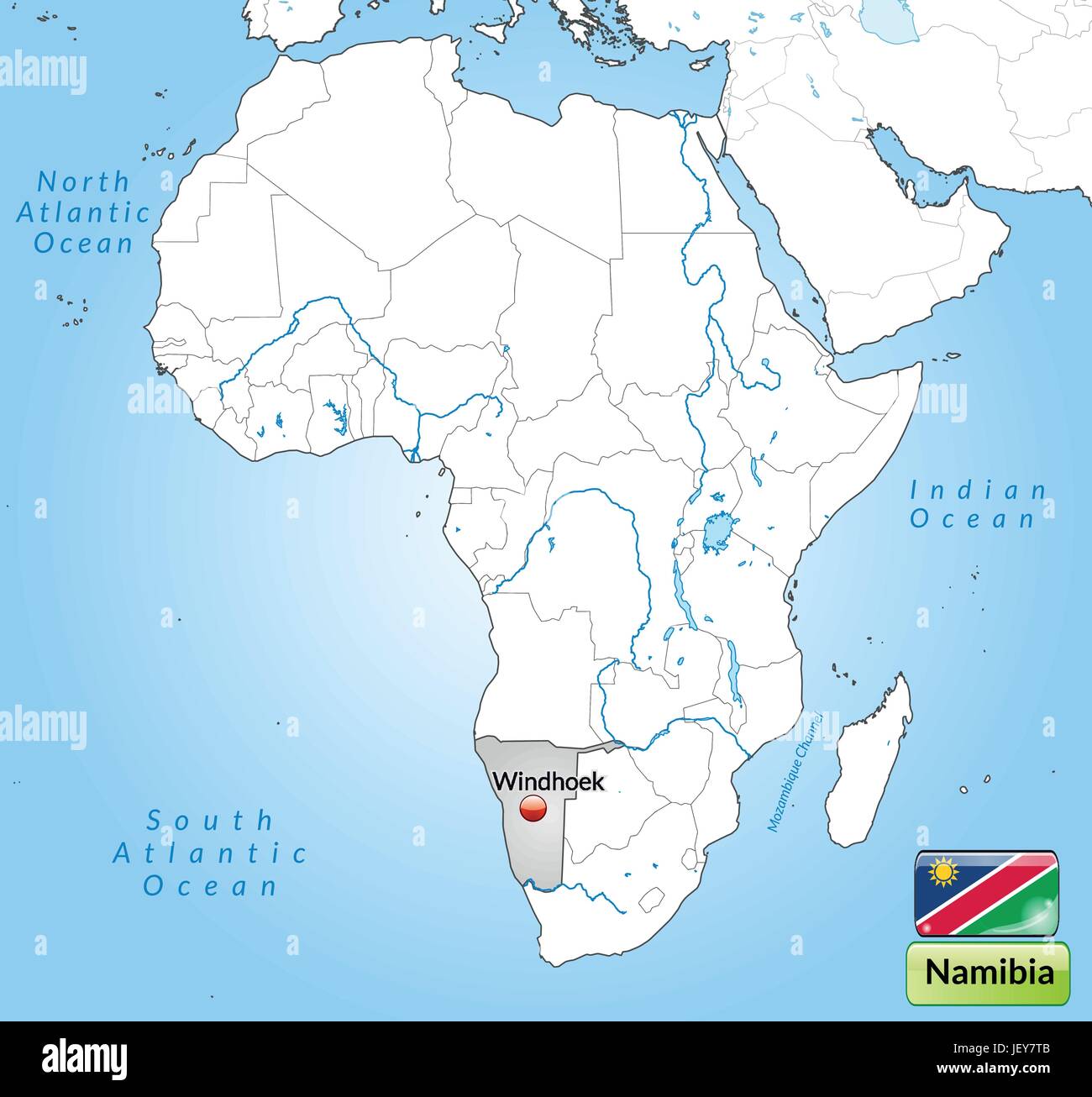 Map of namibia hi-res stock photography and images - Alamy