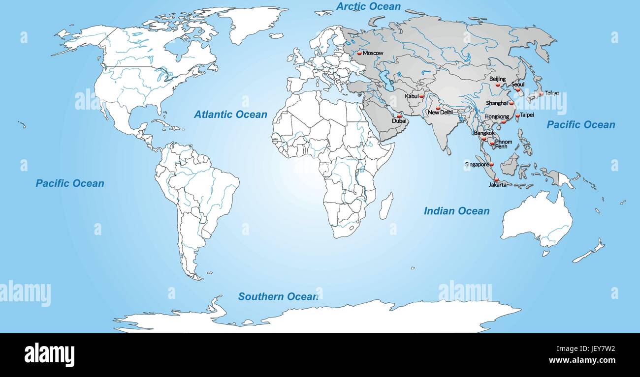 Map Of Asia Capitals