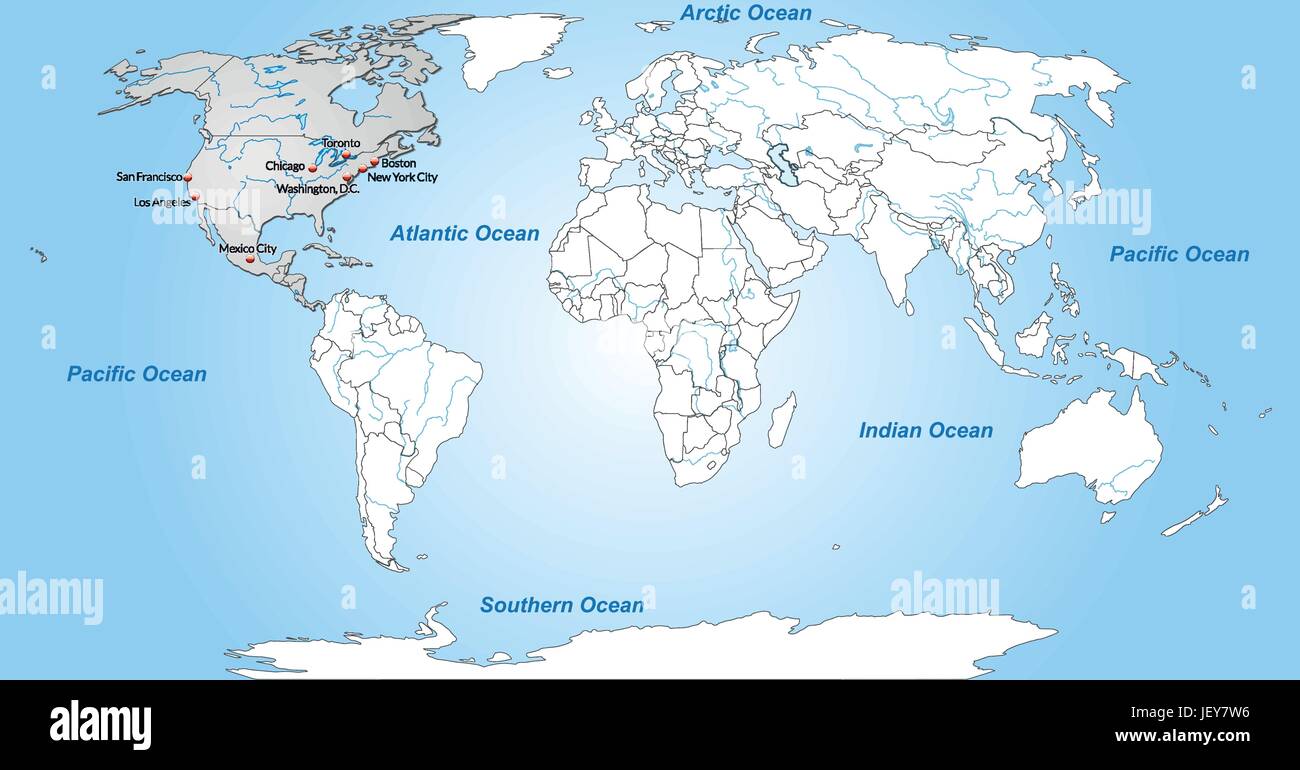 card, outline, north america, globe, planet, earth, world, borders ...