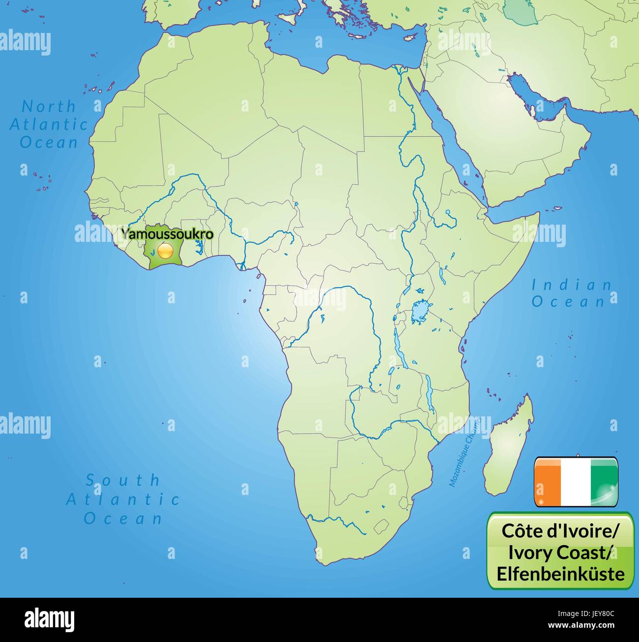 Map of ivory coast hi-res stock photography and images - Alamy