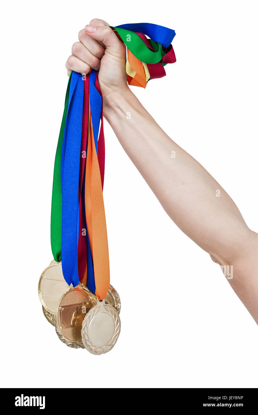 Hand holding medals hi-res stock photography and images - Alamy
