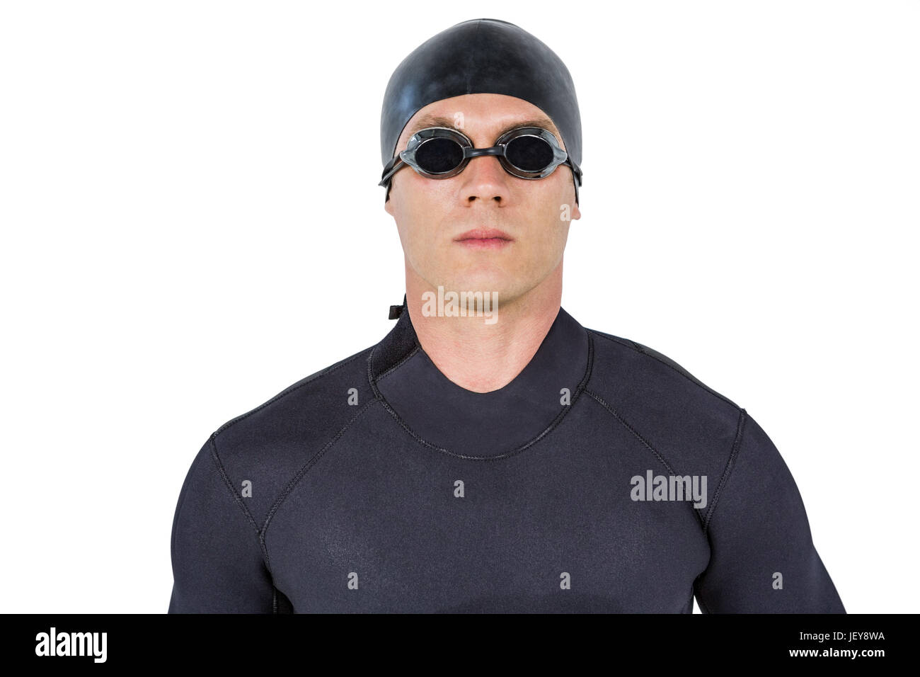 Close-up of confident swimmer in wetsuit Stock Photo - Alamy