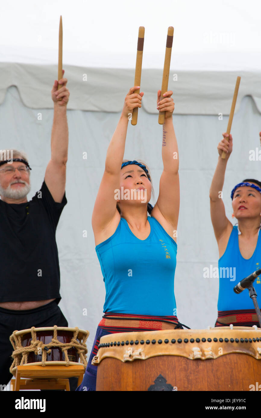 Taiko drummer, World Beat Festival, Riverfront Park, Salem, Oregon ...
