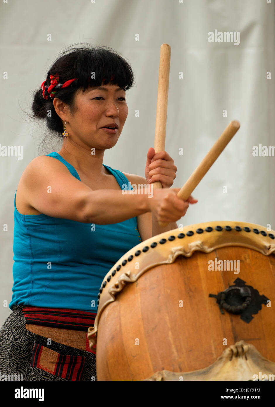 Taiko drummer, World Beat Festival, Riverfront Park, Salem, Oregon ...