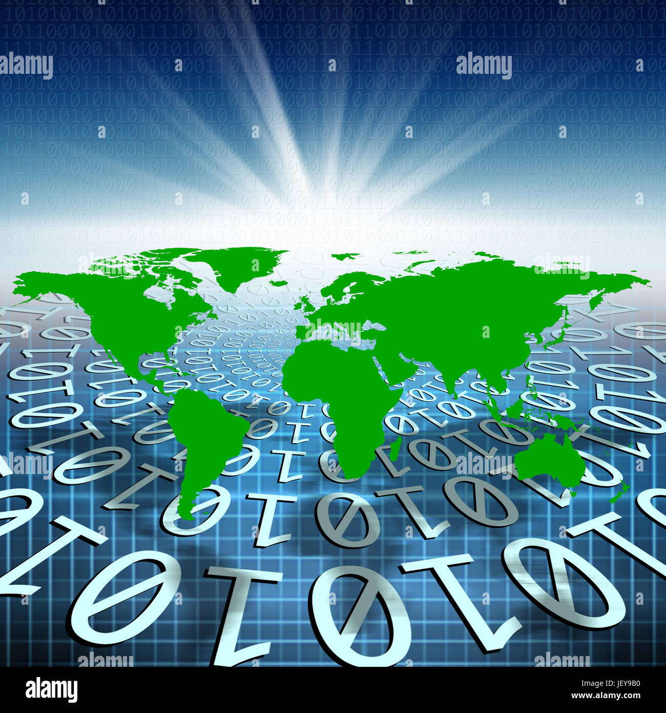 conceptual background image of binary code and world map. NASA world ...