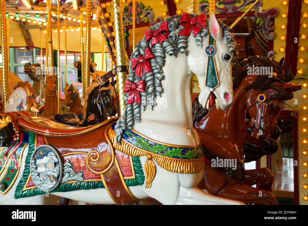 Carousel horse, Riverfront Park, Salem, Oregon Stock Photo - Alamy
