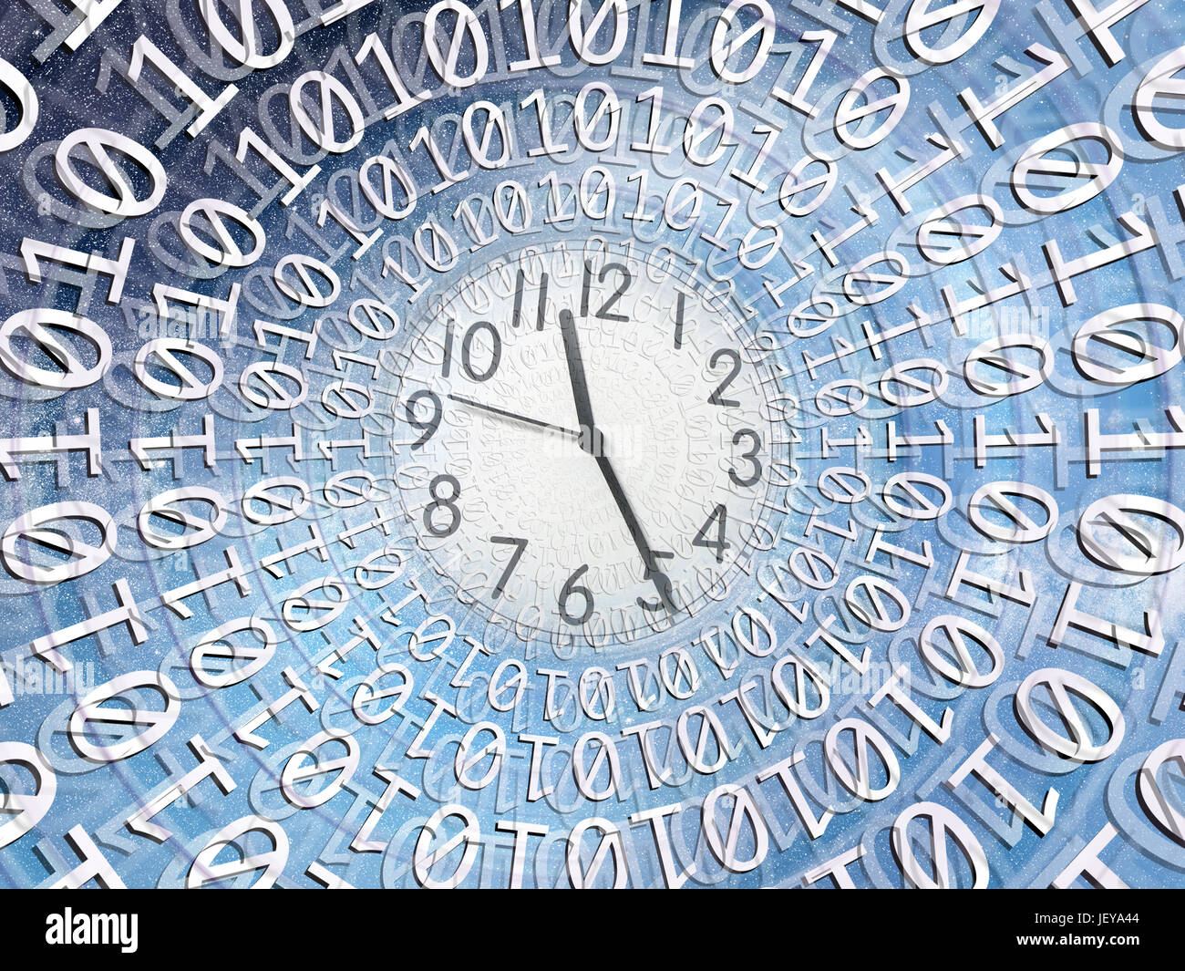 Conceptual Background Image Of Binary Code And Abstract Lights Of