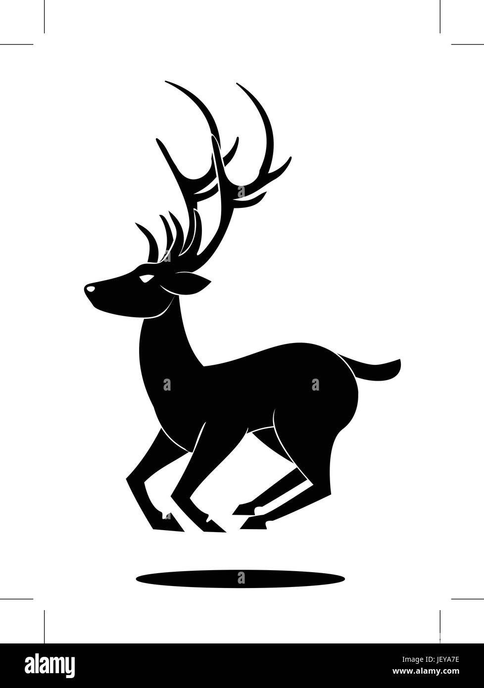 Red deer outline Black and White Stock Photos & Images - Alamy