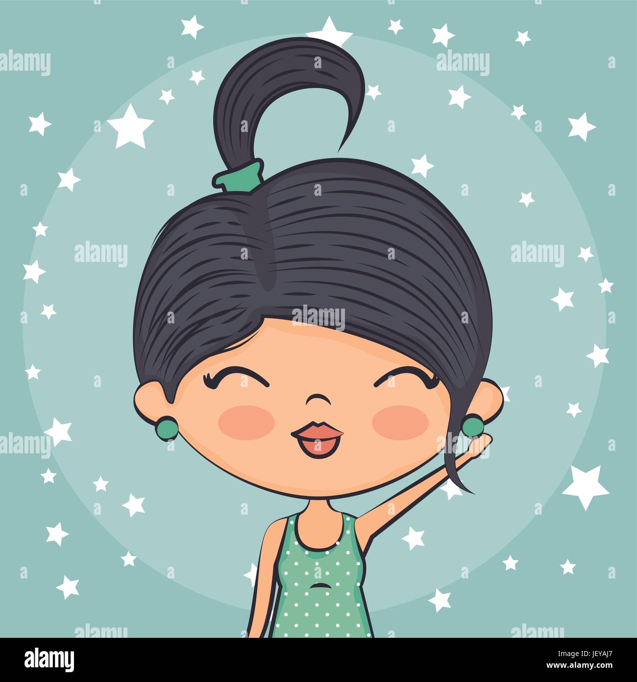 cute half body girl Stock Vector Image & Art - Alamy