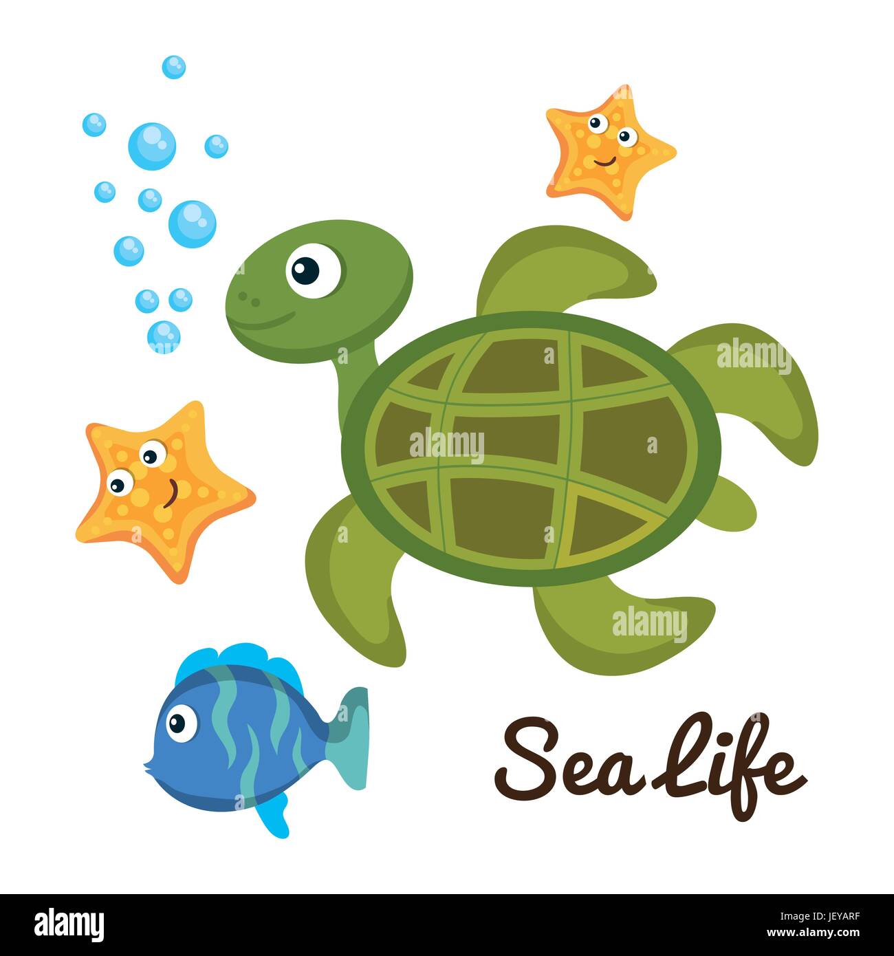 Deep blue sea turtle Stock Vector Images - Alamy