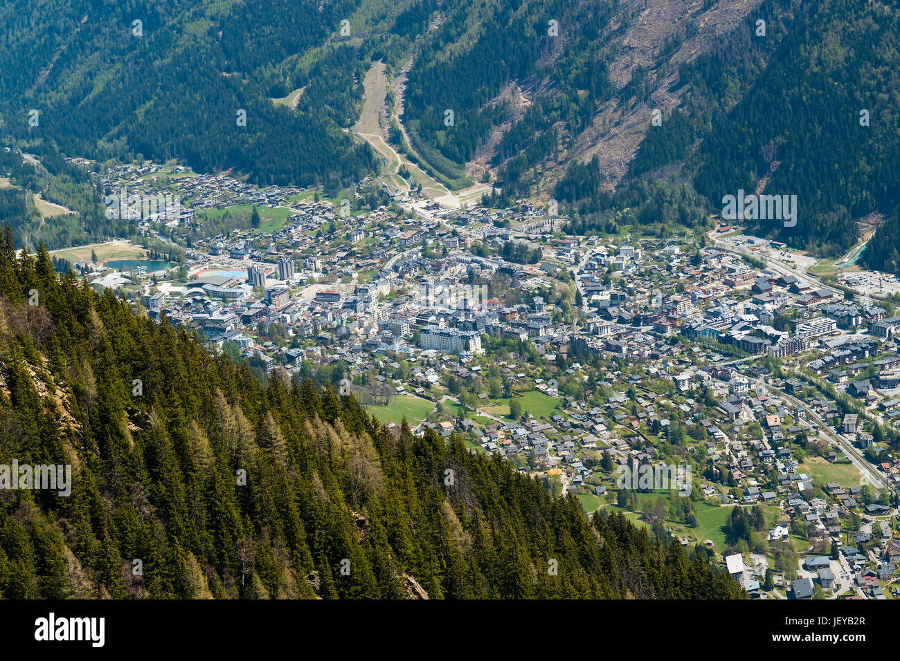 Aerial view of Chamonix, France Stock Photo - Alamy