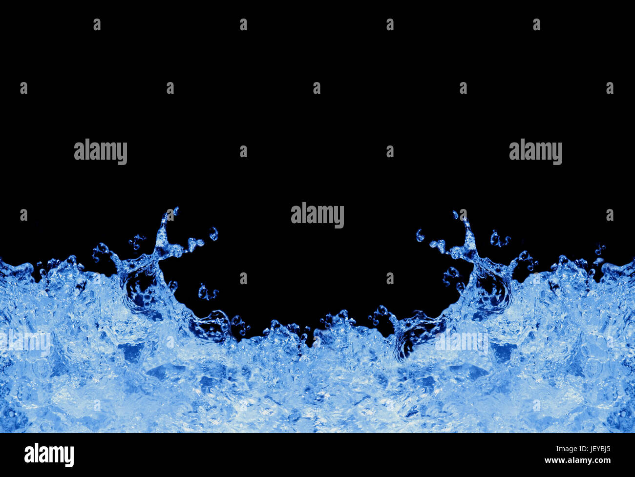 blue water splashing on black use as water splashing background Stock ...