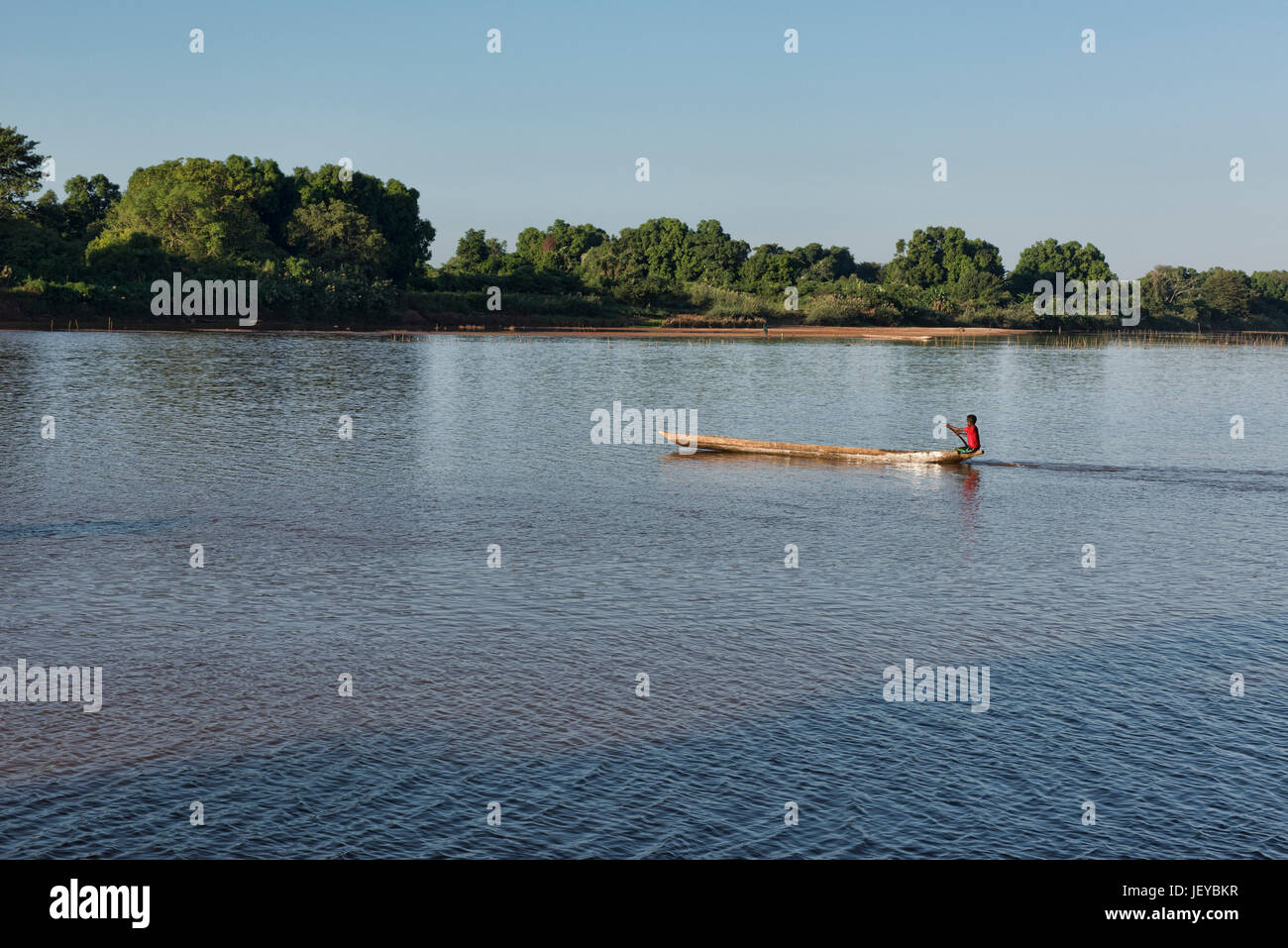 Travelling by pirogue on the Manambolo River, Bekopaka, Madagascar ...