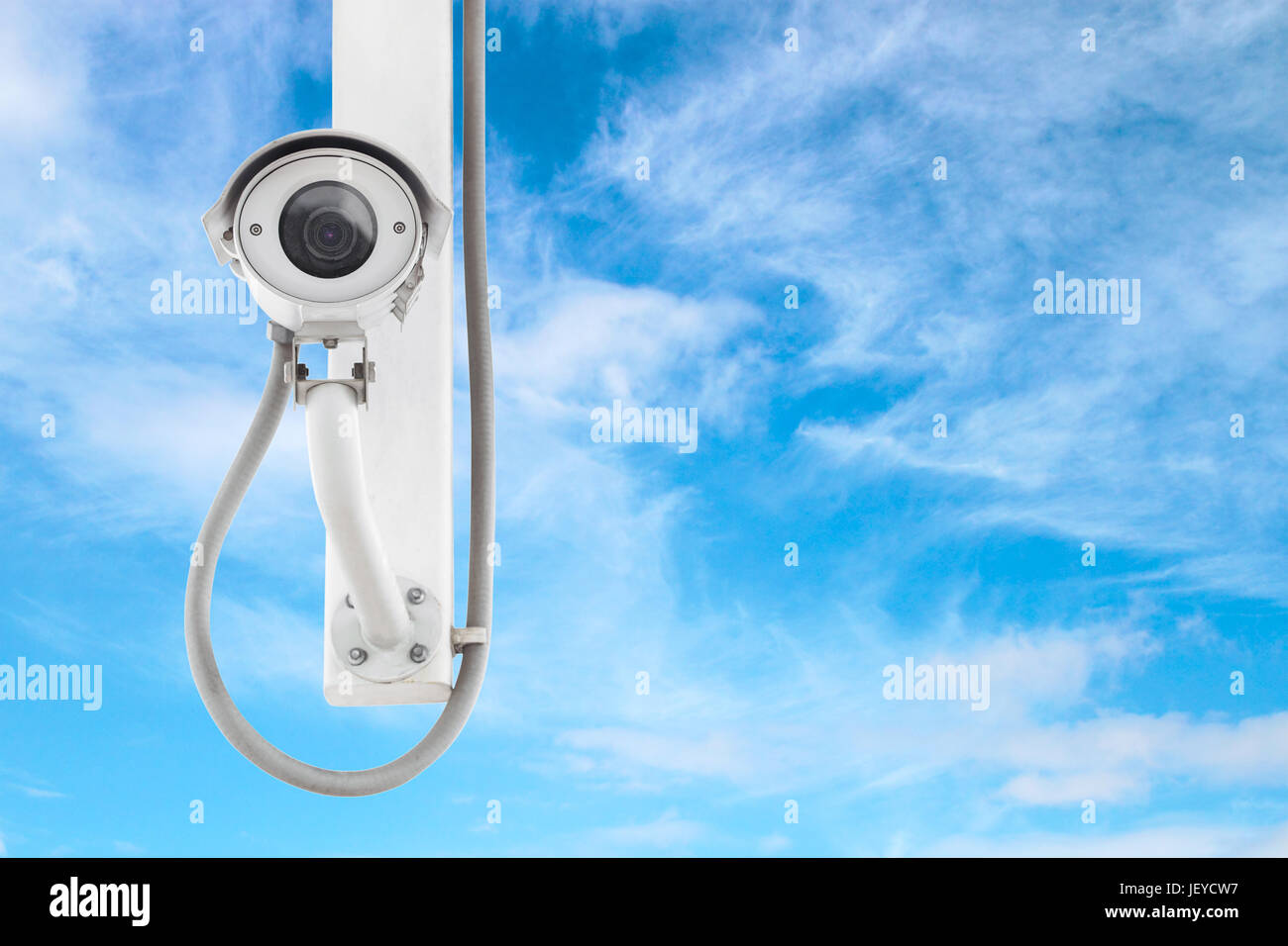cctv camera with blue sky background Stock Photo - Alamy
