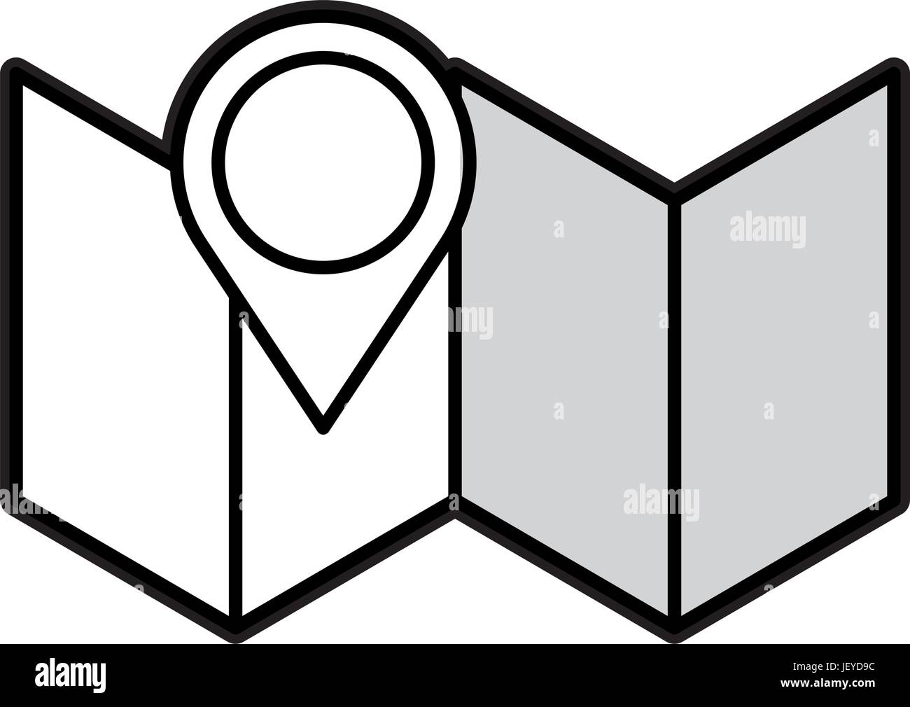 paper map with pin location Stock Vector Image & Art - Alamy