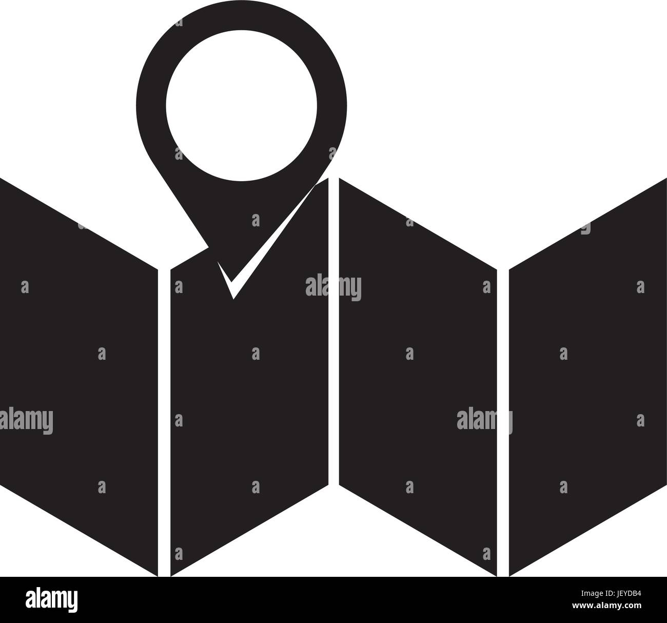 paper map with pin location Stock Vector Image & Art - Alamy