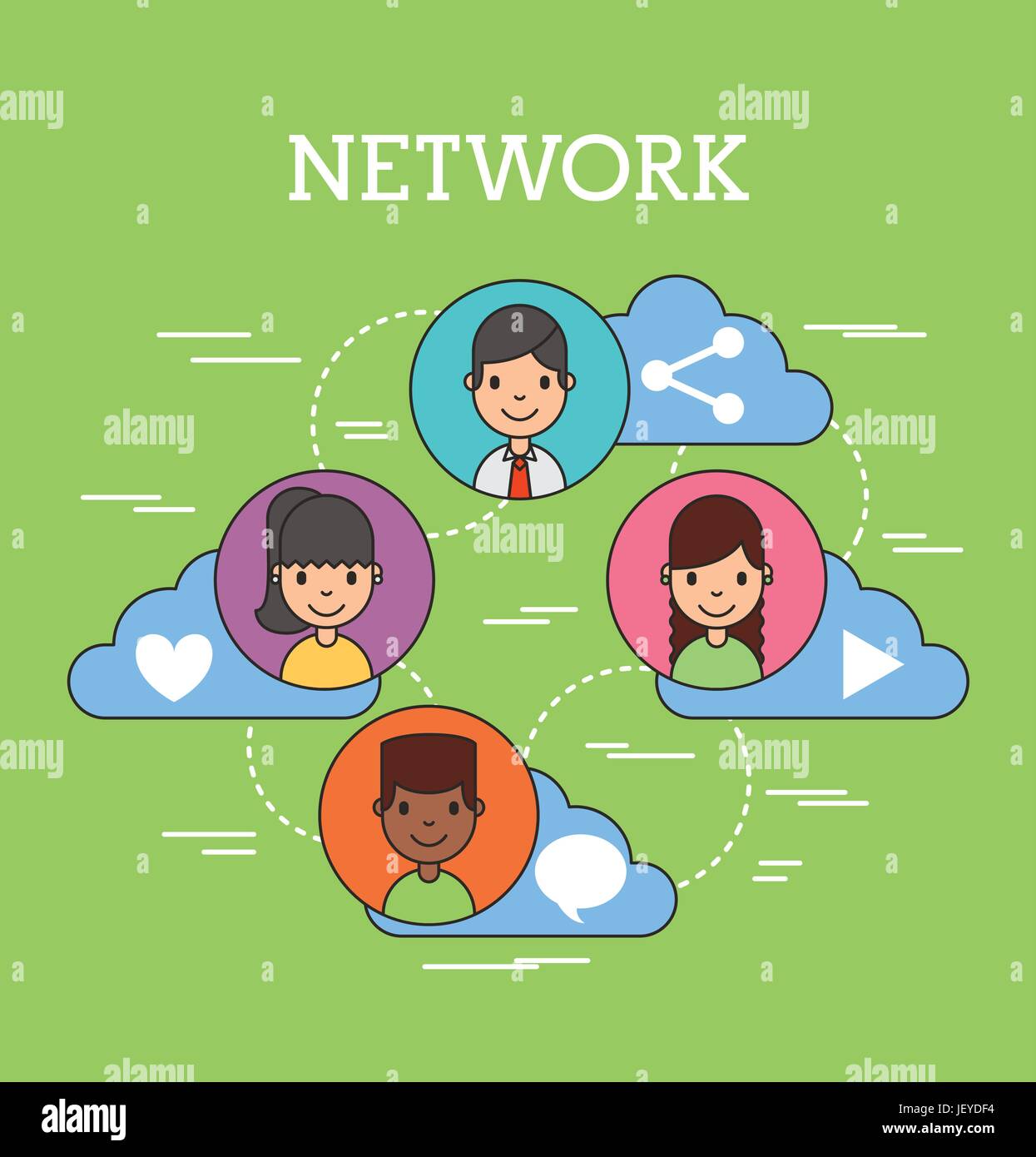 Network multiethnic Stock Vector Images - Alamy