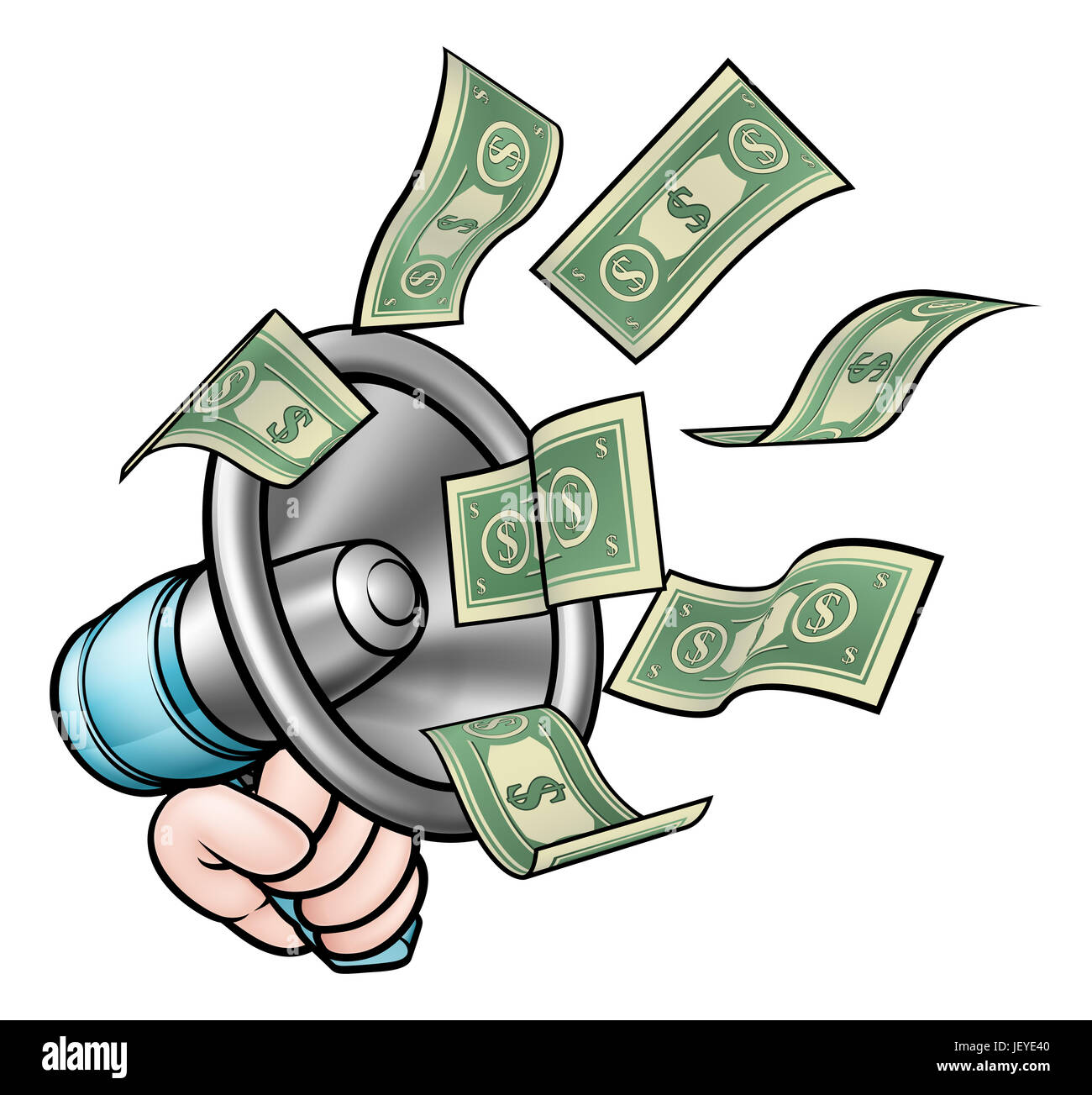 Cartoon money flying Cut Out Stock Images & Pictures - Alamy