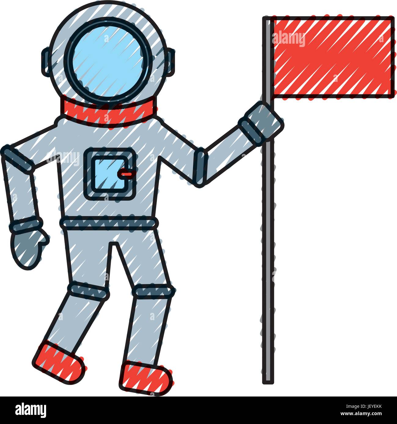 astronaut with flag comic character icon Stock Vector Image & Art - Alamy