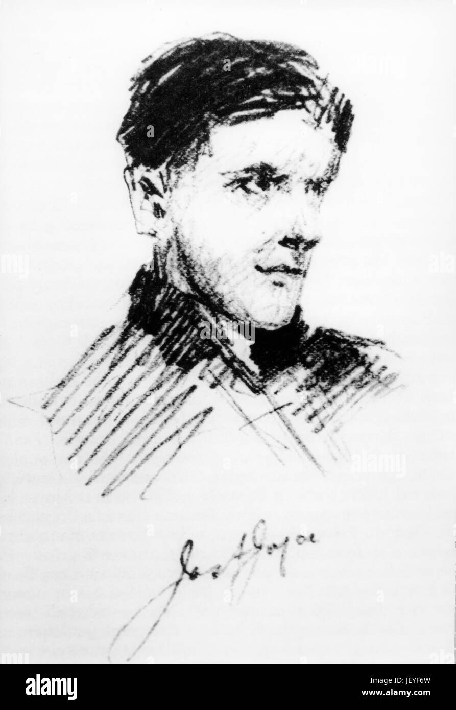 james joyce portrait by john yeats, 1902 Stock Photo - Alamy