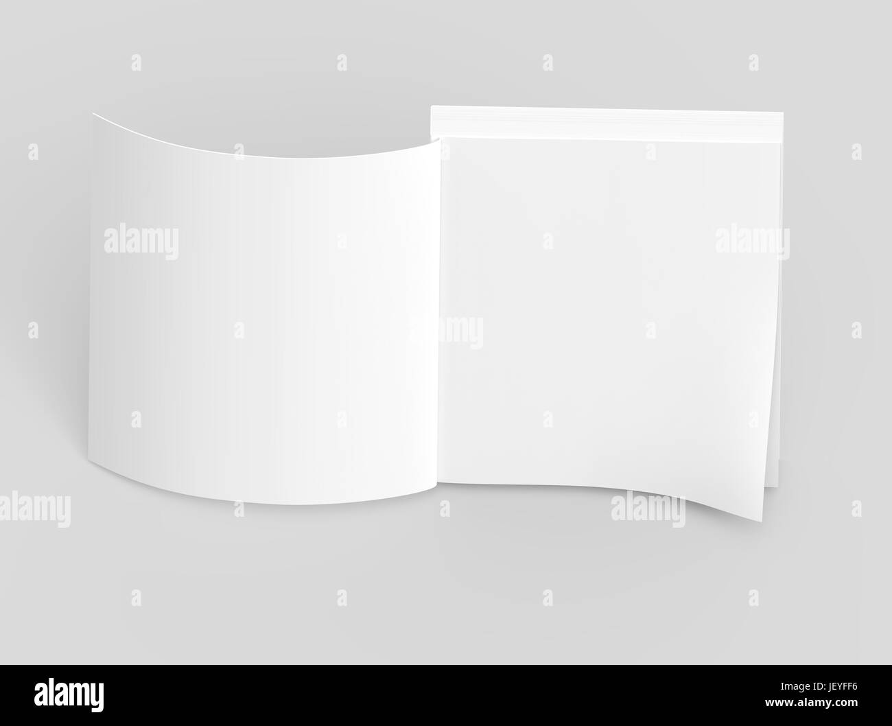 blank 3d rendering open book, isolated light gray background, elevated ...