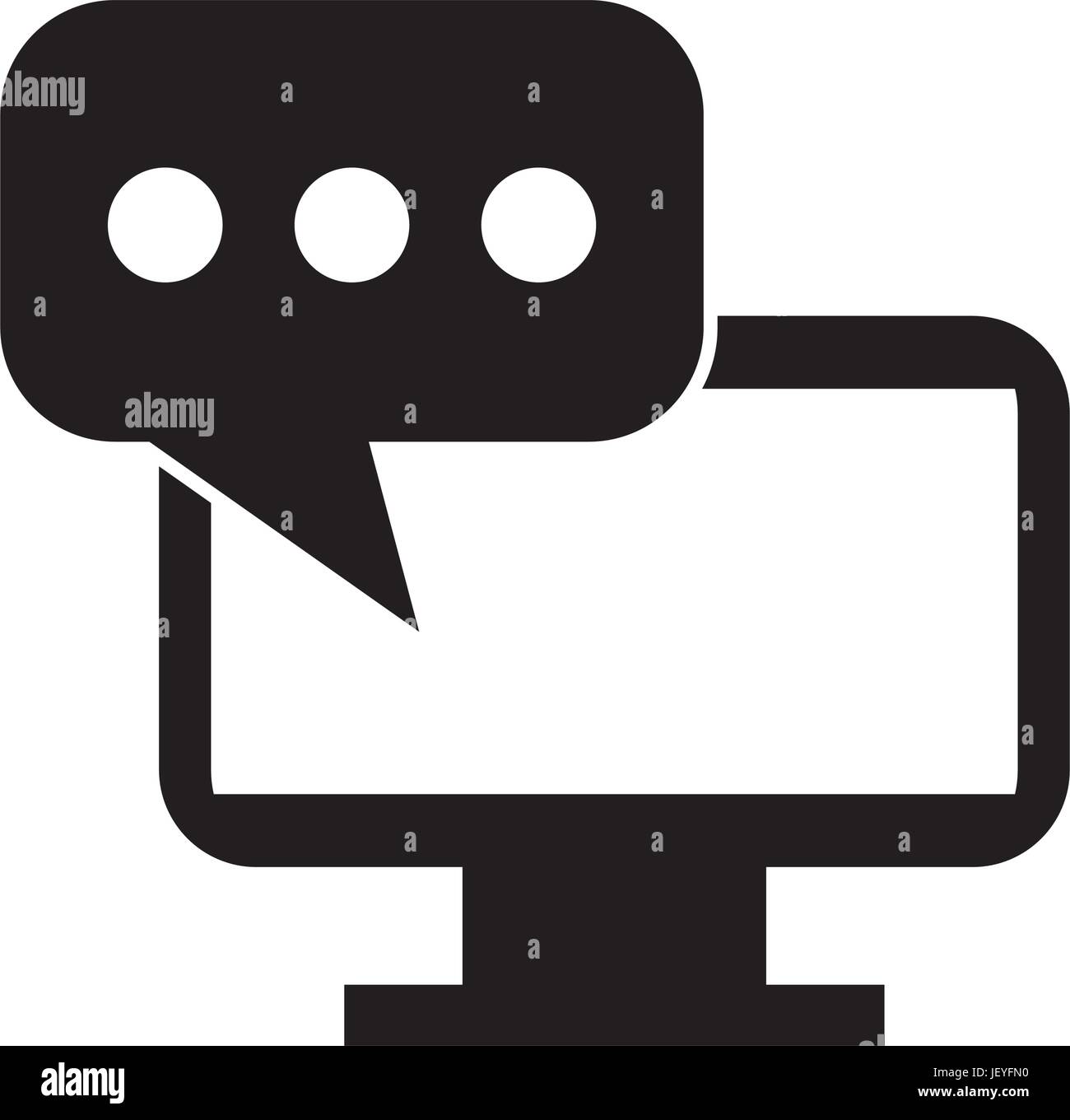 monitor computer whit speech bubble Stock Vector Image & Art - Alamy