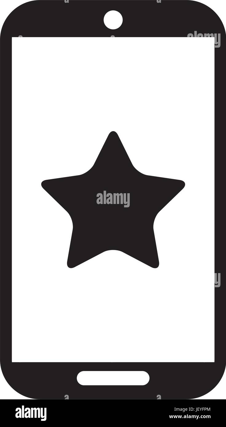 smartphone device with star isolated icon Stock Vector Image & Art - Alamy