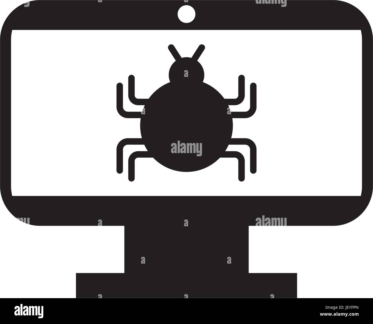 monitor computer with bug infection virus icon Stock Vector Image & Art ...