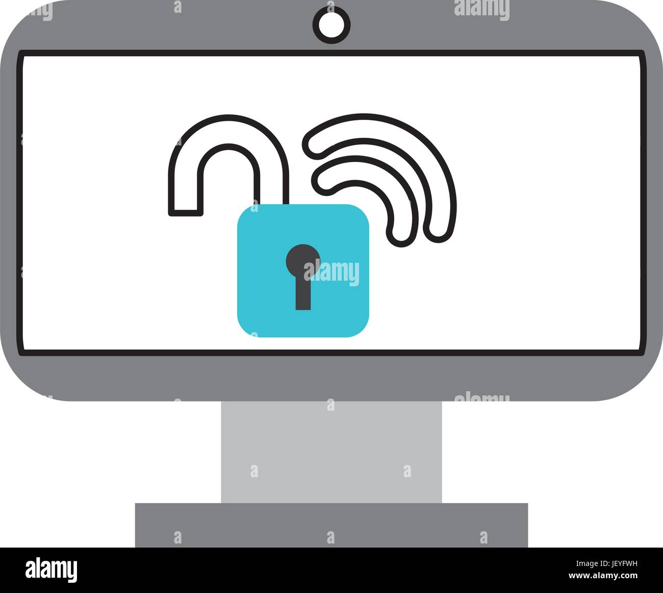 monitor computer with wifi signsl Stock Vector Image & Art - Alamy