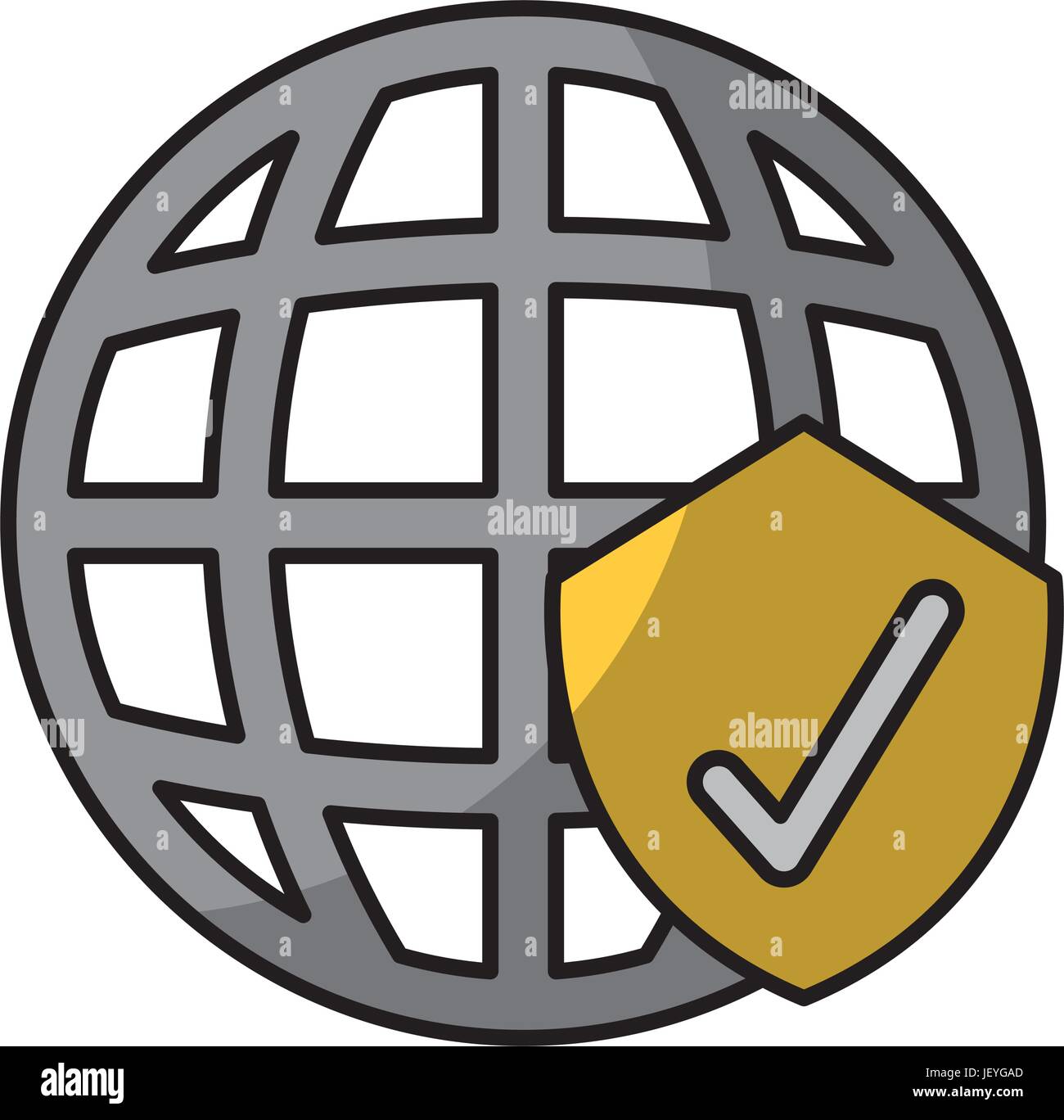 planet sphere with security shield isolated icon Stock Vector Image ...
