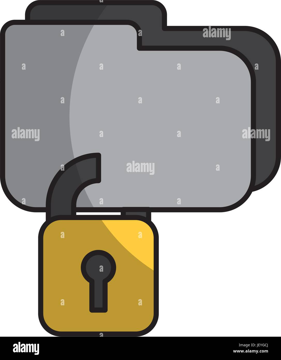 folder with safe secure padlock icon Stock Vector Image & Art - Alamy