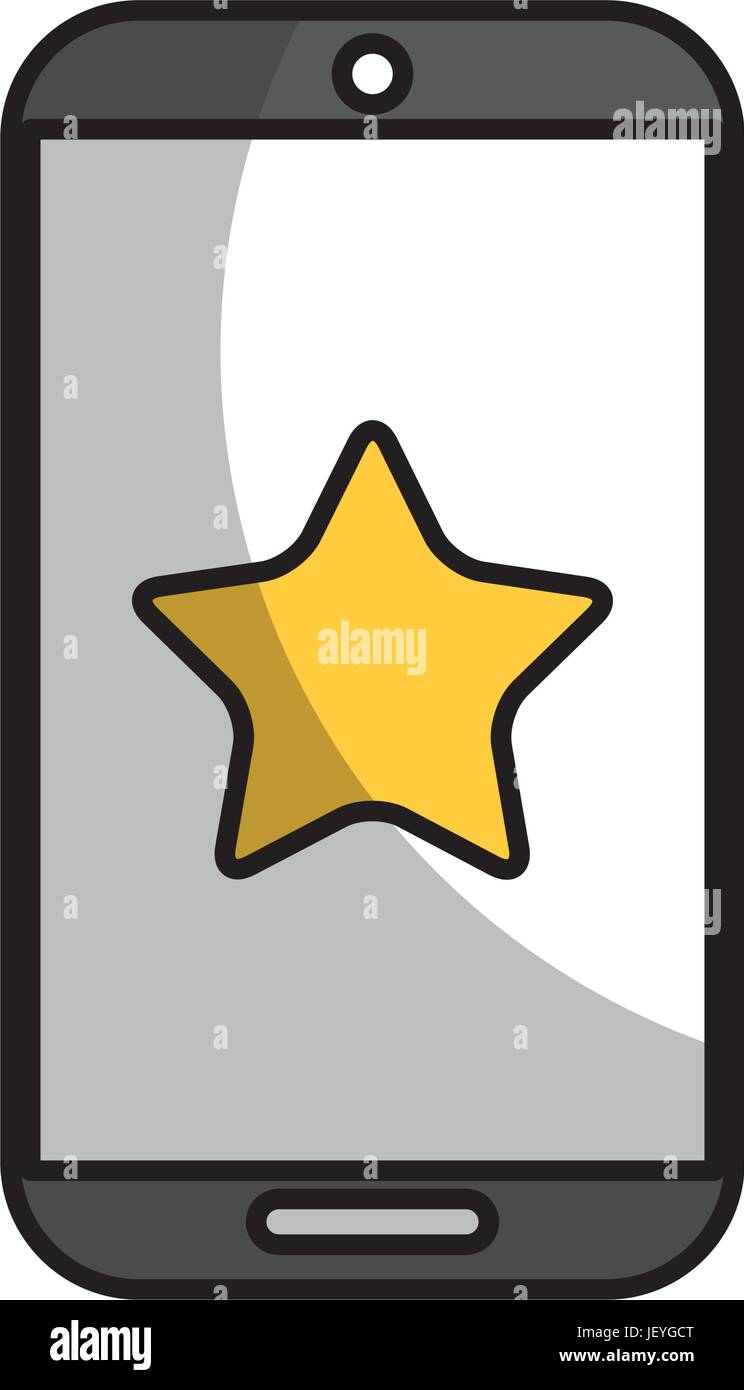 smartphone device with star isolated icon Stock Vector Image & Art - Alamy