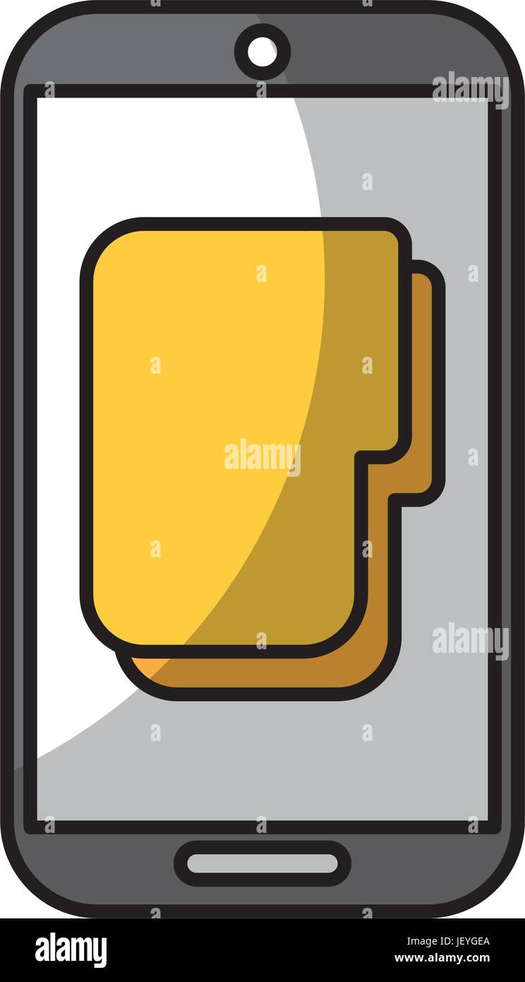 smartphone with file folder Stock Vector Image & Art - Alamy