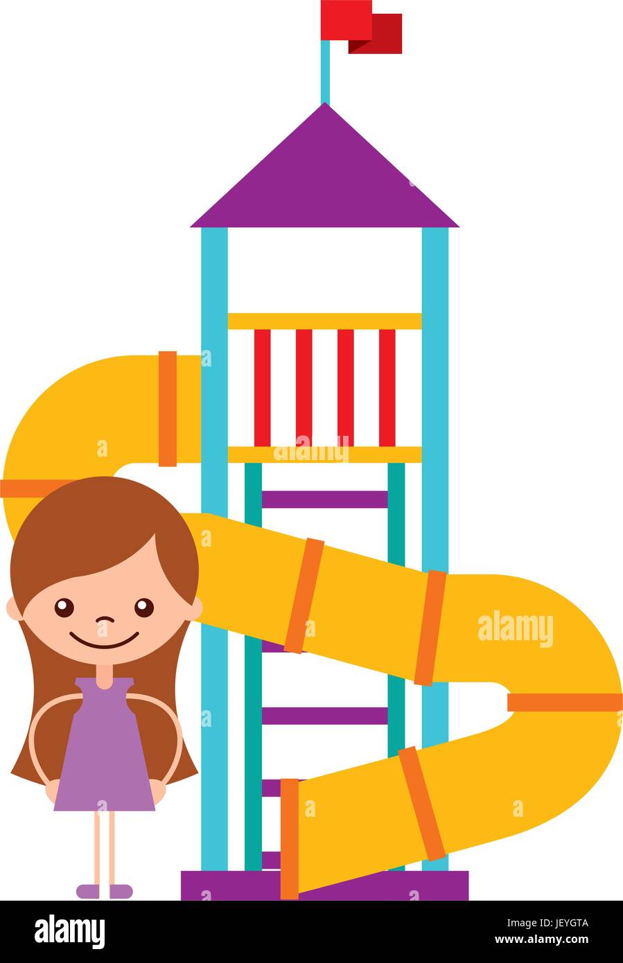 cute girl in childish games character icon Stock Vector Image & Art - Alamy