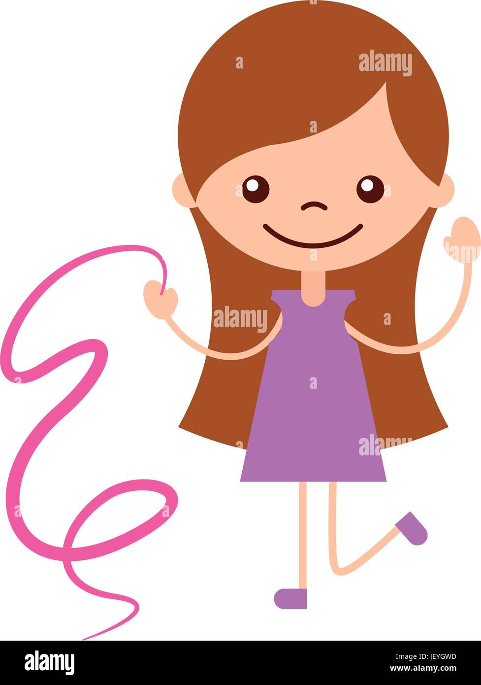 cute girl with ribbon character icon Stock Vector Image & Art - Alamy