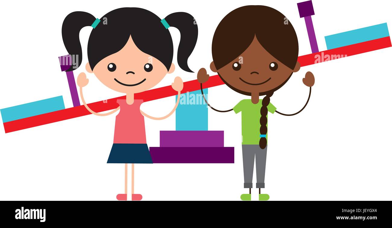 cute kids in childish games characters icon Stock Vector Image & Art ...