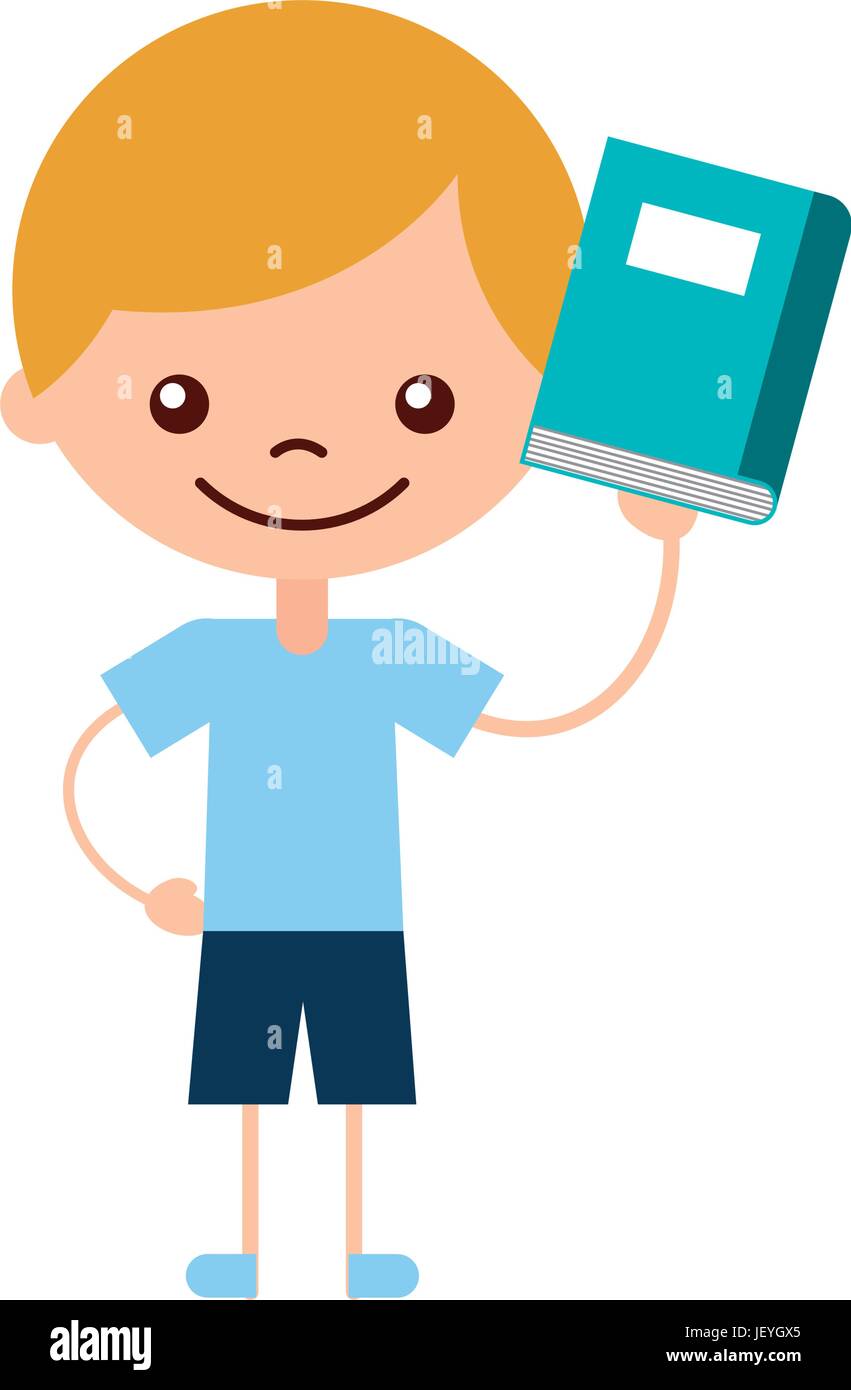 cute boy with book character icon Stock Vector Image & Art - Alamy
