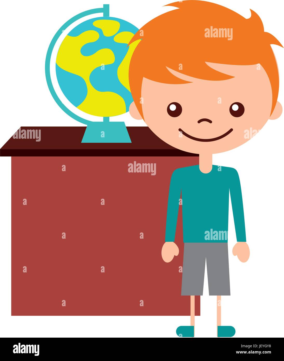 cute boy with planet earth character icon Stock Vector Image & Art - Alamy