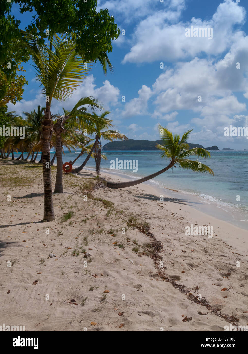Lagoon Beach Mustique with its white sands and azure blue skies and ...
