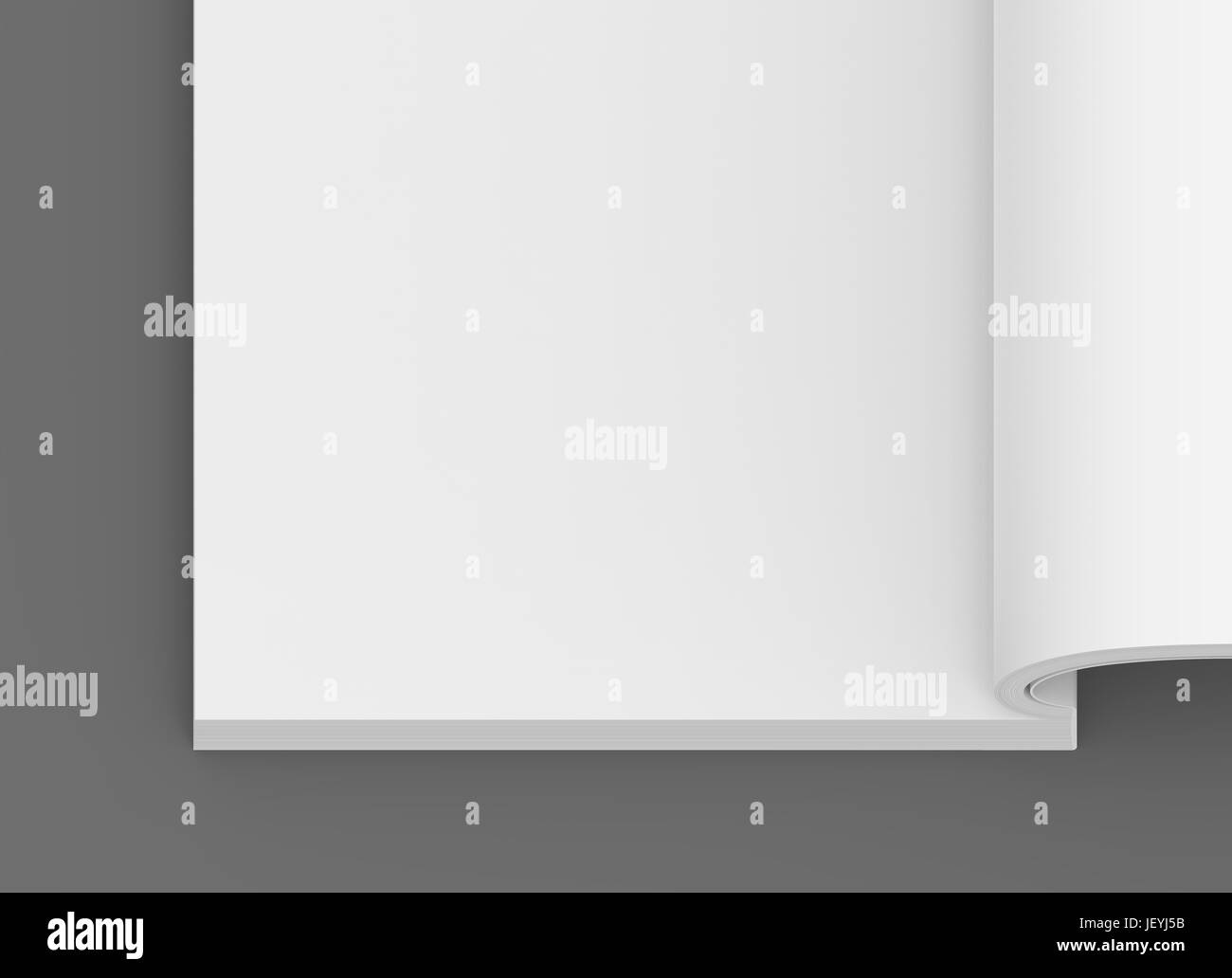 blank 3d rendering open book bottom left part, isolated dark gray ...