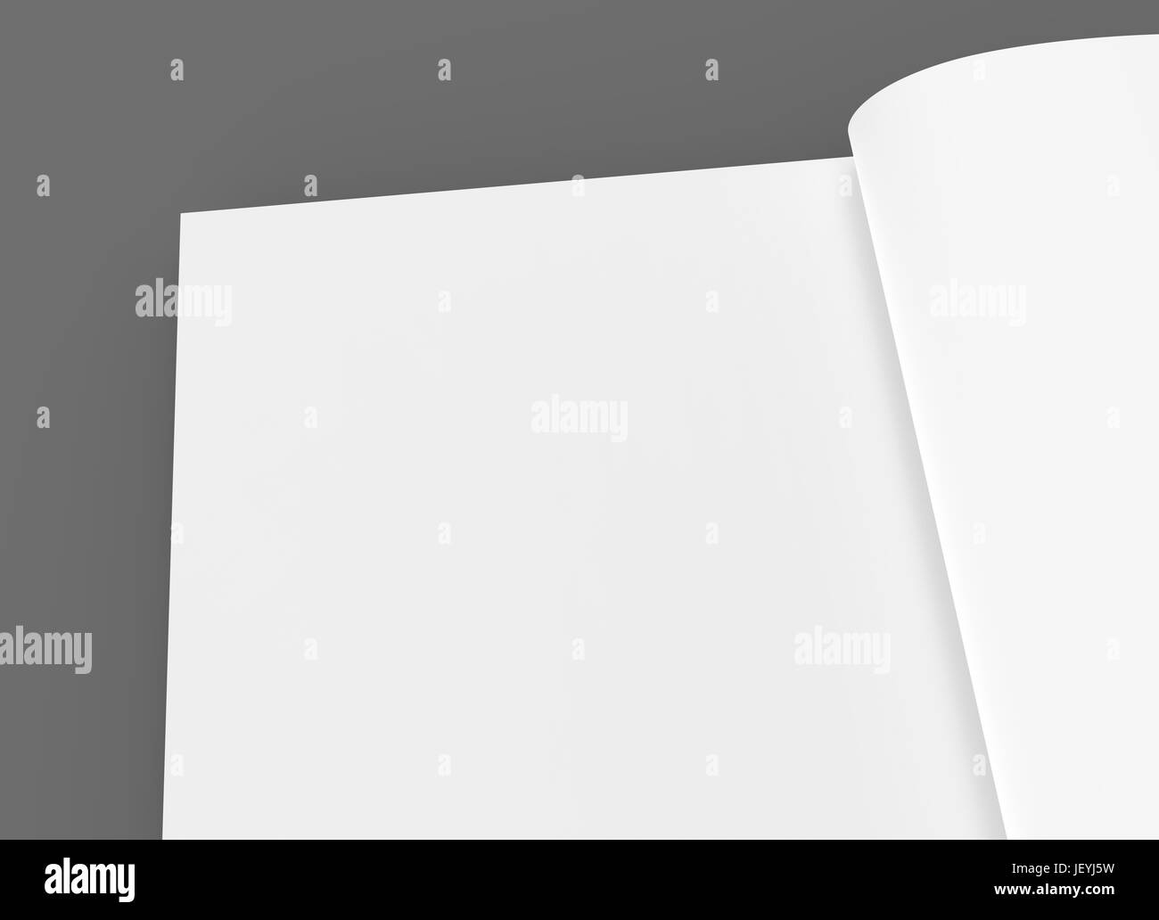 blank right tilt 3d rendering open book upper left part, isolated dark ...